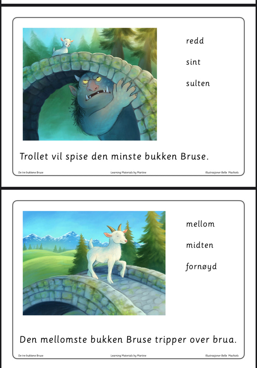 Bukkene Bruse - med tekst – Learning Materials by Martine